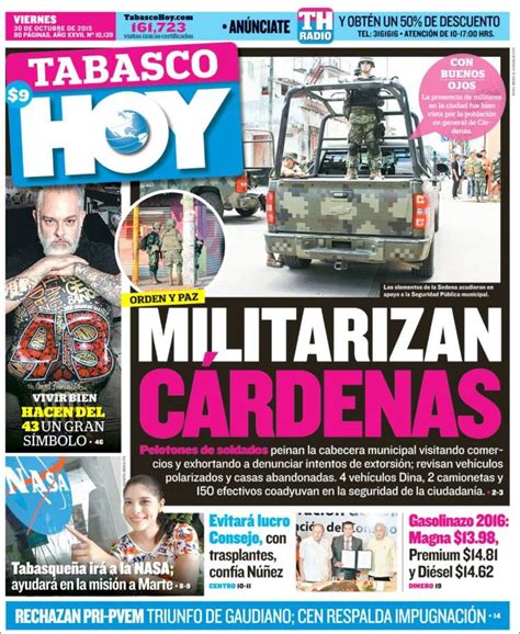 Peri Dico Tabasco Hoy M Xico Peri Dicos De M Xico Edici N De