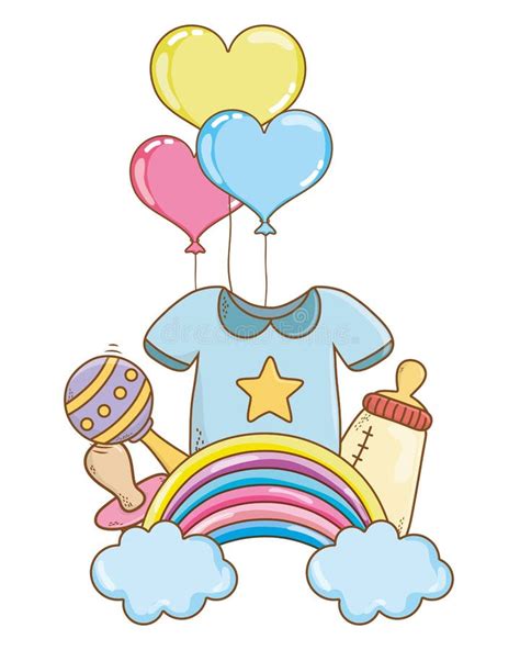 Historieta Linda De La Fiesta De Bienvenida Al Beb Ilustración del