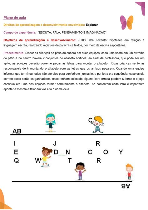 Plano De Aula Escuta Fala Pensamento E Imagina O Educa O Infantil