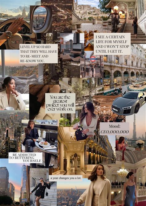 Aesthetic Success Mood Board Vision Board Examples Vision Board