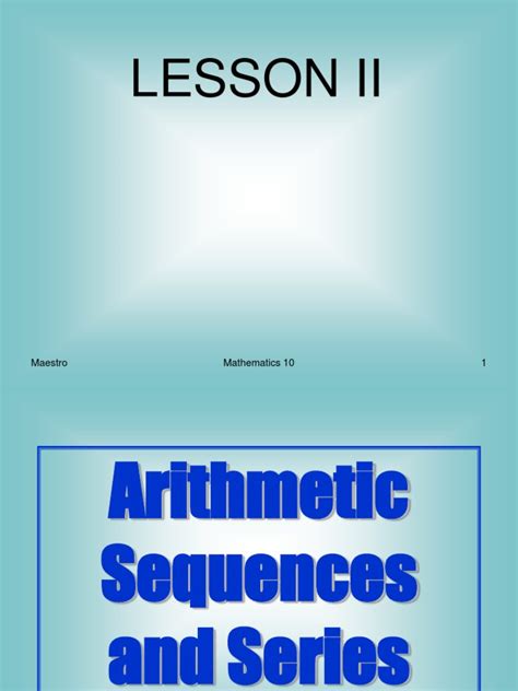 arithmetic sequences and series pdf analysis mathematical objects