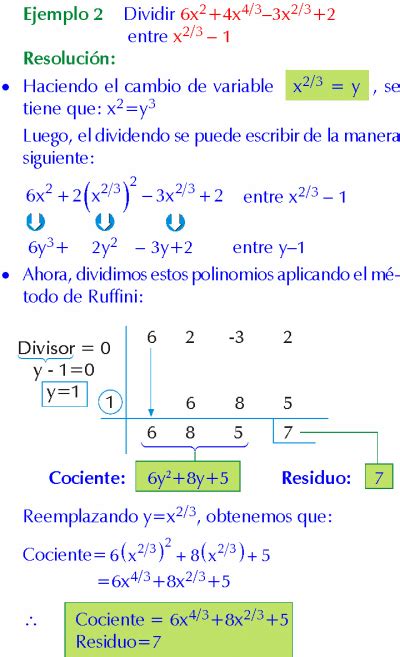 MÉTODO DE RUFFINI EJERCICIOS RESUELTOS DIVISIÓN DE POLINOMIOS PDF
