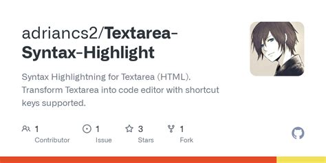 github adriancs2 textarea syntax highlight syntax highlightning for textarea html
