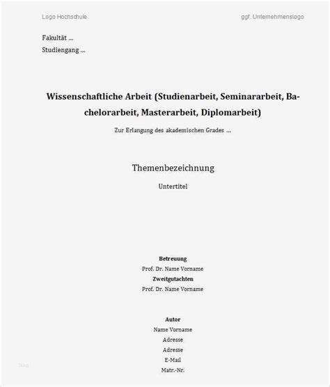 Deckblatt Hausarbeit Vorlage Beste Vorlage F R Wissenschaftliche
