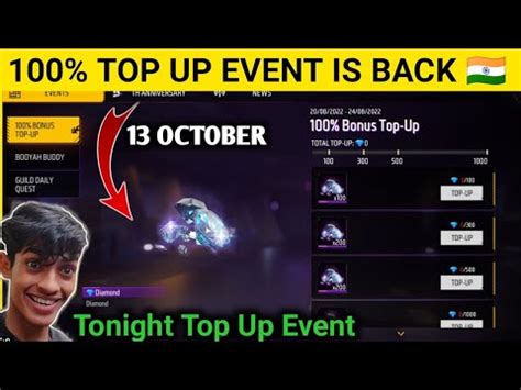 Tonight Topup Event Free Fire New Topup Event Next Top Up Event