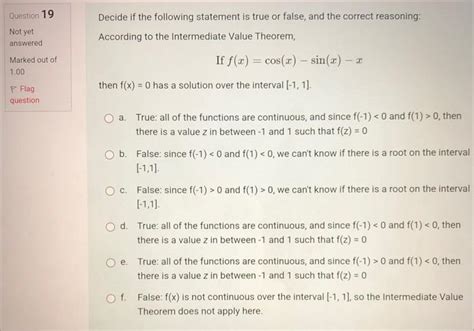 Solved Decide If The Following Statement Is True Or False Chegg