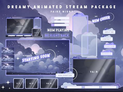 Cozy Twitch Overlay Stream Package FAIRY Night Animated Etsy Canada