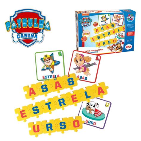 Monta Palavras Alfabeto Patrulha Canina Original Elka Kit Letras