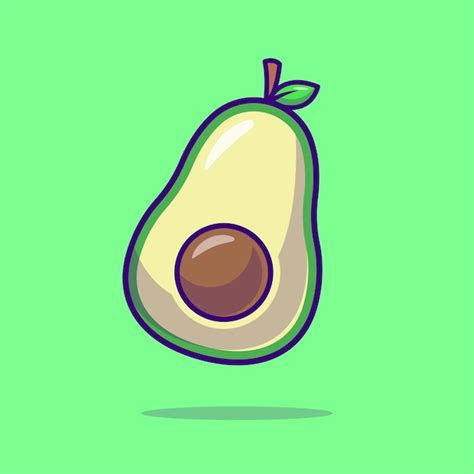 Aguacate fruta dibujos animados vector icono ilustración comida