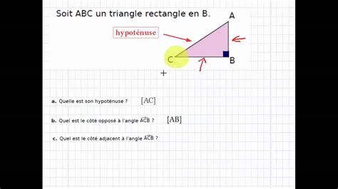 Trigonométrie vocabulaire exercice YouTube