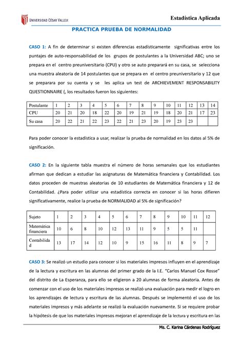 Practica 9 Pruebas DE Normalidad OK Estadística Aplicada PRACTICA
