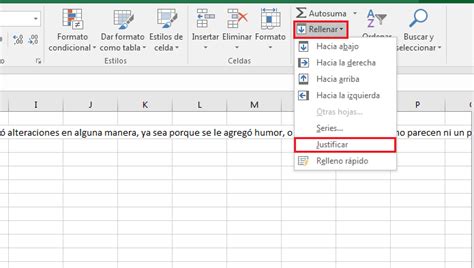 silueta Inyección Ups como justificar un texto en excel con el teclado
