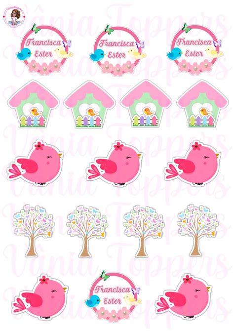 Cupcake Tags Jardim Encantado Molde Casinha De Passarinho