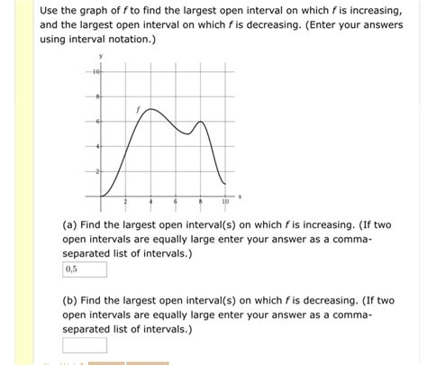 solved use the graph off to find the largest open interval