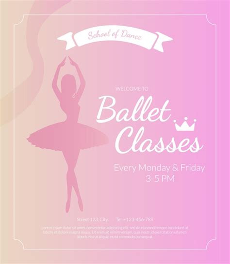 Premium Vector Ballet Classes Banner Template School Of Dance Poster