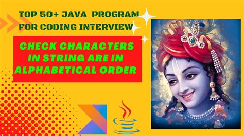 java program to check whether characters in string are in an alphabetical order youtube