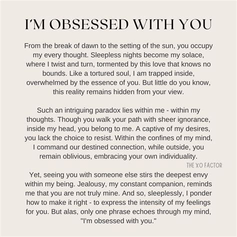 Im Obsessed With You Poem Analysis The Xo Factor