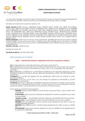 Calaméo Conseil communautaire PV 7 Avril 2022