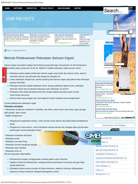 Pdf Smb Project Metode Pelaksanaan Pekerjaan Saluran Irigasi