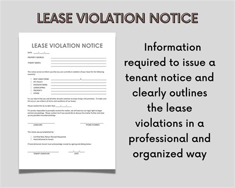 Landlord Lease Violation Notice Microsoft Word Landlord Template Tenant