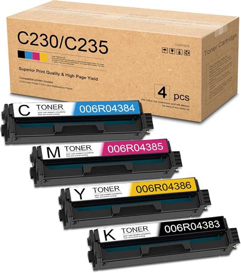 Amazon C230 C235 Toner Cartridges 4 Pack 1BK 1C 1M 1Y