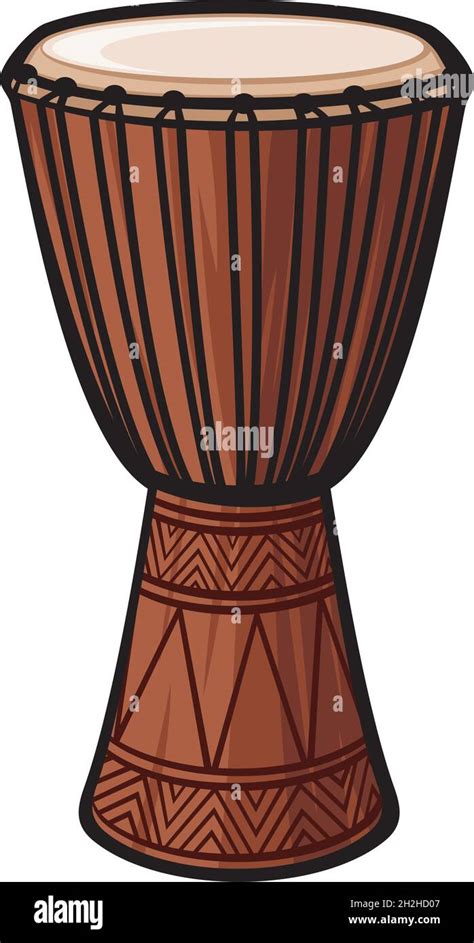 Ilustración vectorial del tambor africano instrumento de música Imagen