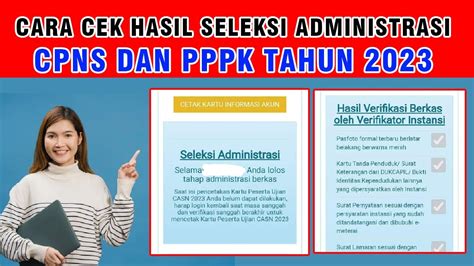CARA MELIHAT HASIL SELEKSI ADMINISTRASI CPNS CASN DAN PPPK TAHUN 2023