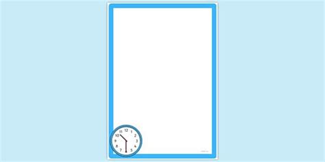 FREE Simple Blank Time Page Border Page Borders Twinkl