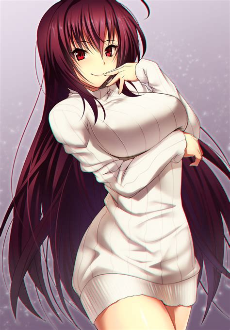 Blue Hair Junpaku Karen Blushing Hands In Hair Anime Pointy Ears Anime Girls Dress Wet