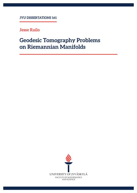 pdf geodesic tomography problems on riemannian manifolds