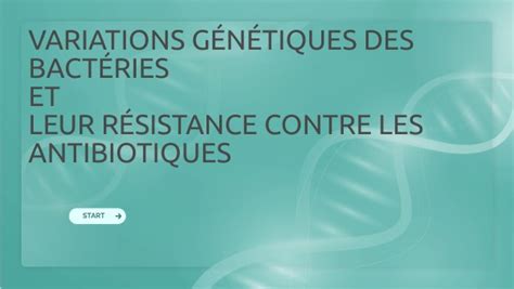 variation génétique bactérie et leur resistance aux antibiotiques