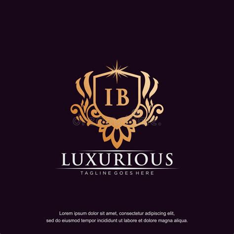 IB Initial Letter Luxury Ornament Gold Monogram Logo Template Vector