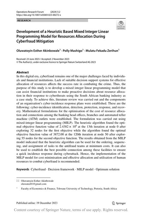 development of a heuristic based mixed integer linear programming model for resources allocation