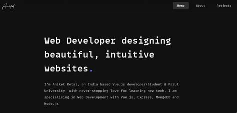A Personal Portfolio Using Vue Js And Tailwind CSS