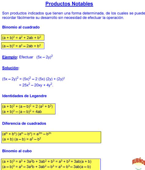 Productos Notables Ejercicios Resueltos Paso A Paso Pdf