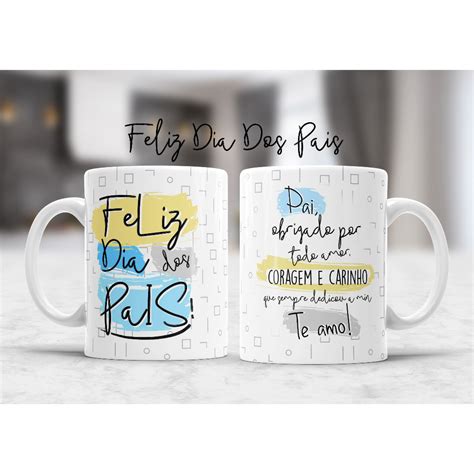 Caneca Xicara Copo Personalizada Feliz Dia Dos Pais 2023 Pai Obrigado