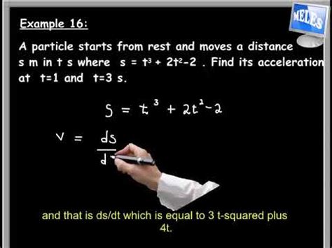 Tutorial Finding Acceleration Of A Particle Youtube