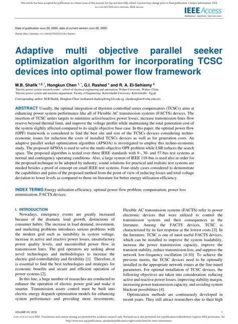 pdf adaptive multi objective parallel seeker optimization algorithm for incorporating tcsc