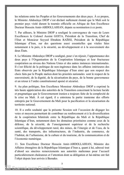 Minist Re Des Affaires Trang Res Du Mali On Twitter Communiqu