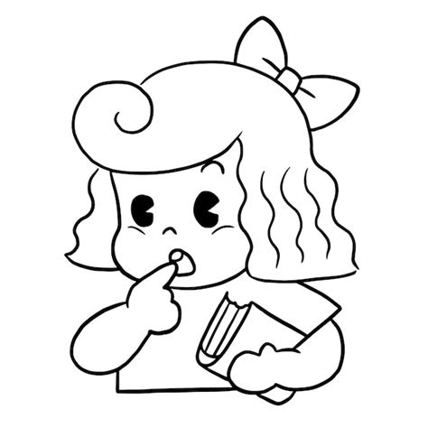 Dibujos animados lindo garabato página para colorear kawaii anime