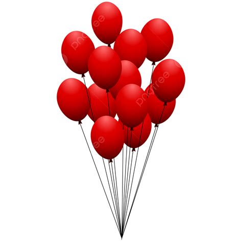 Red Birthday Balloons Vector Art PNG Red Birthday Balloons Clipart