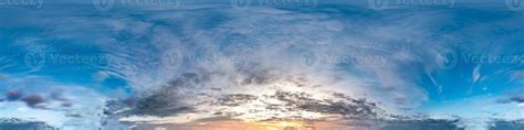 Seamless Cloudy Blue Sky Hdri Panorama 360 Degrees Angle View With