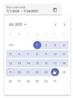 Angular Material Date Range Picker
