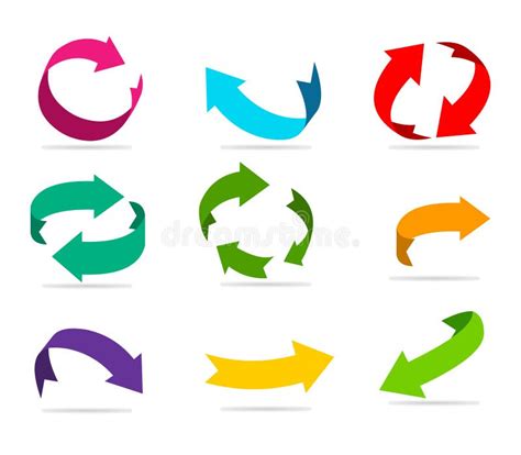 Colección Del Vector De Las Flechas Con Estilo Libre Elegante Y Color