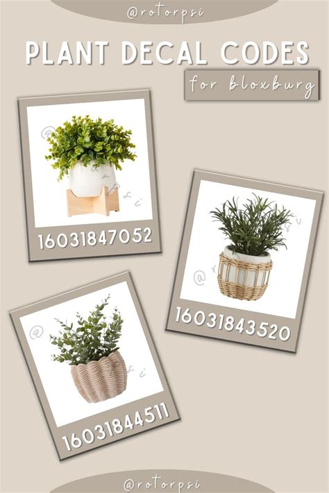Roblox Bloxburg The Best Bloxburg Plant Decal Codes In 2024
