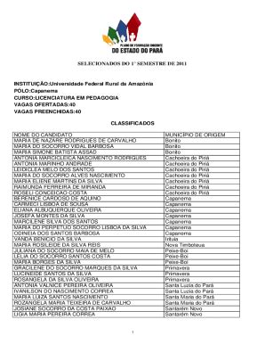 Preenchível Disponível UNIVERSIDADE FEDERAL DO PAR INSTITUTO