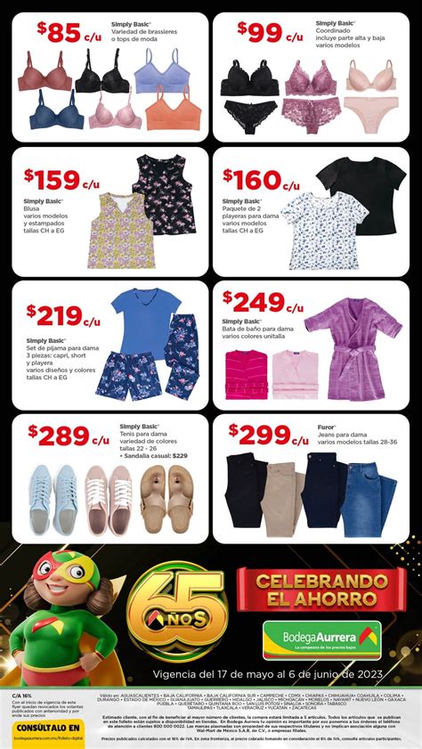 Folleto Bodega Aurrera 65 Años Celebrando el Ahorro al 6 de junio 2023