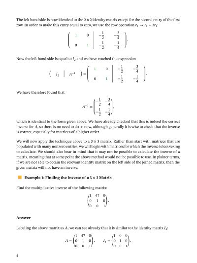 lesson inverse of a matrix row operations nagwa