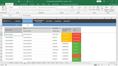 Planilha de Plano de Ação 5W2H em Excel 4 0 LUZ Prime
