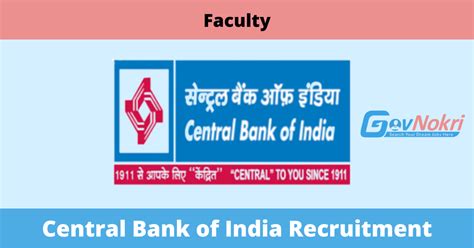 Central Bank Of India Hiring Notification 2023 For Post Of Faculty